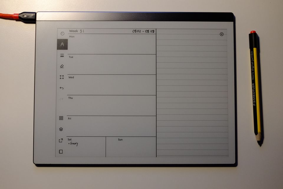 Weekly Journal Template For ReMarkable